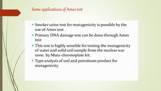 Presentation on ames test | PPTX