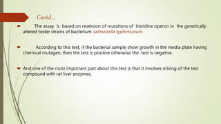 Presentation on ames test | PPTX