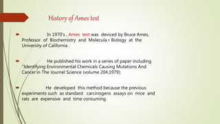 Presentation on ames test | PPTX