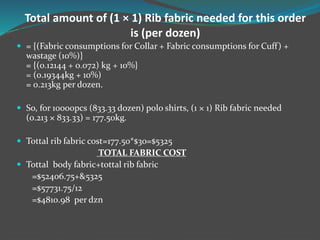 Presentation on analysis of costing of polo shirt | PPT