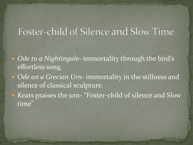 An Article on Keats' "Ode on a Grecian Urn" | PPT