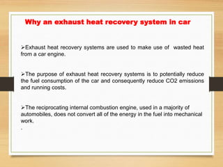 Presentation on an exhaust heat | PPT