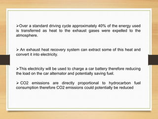Presentation on an exhaust heat | PPT