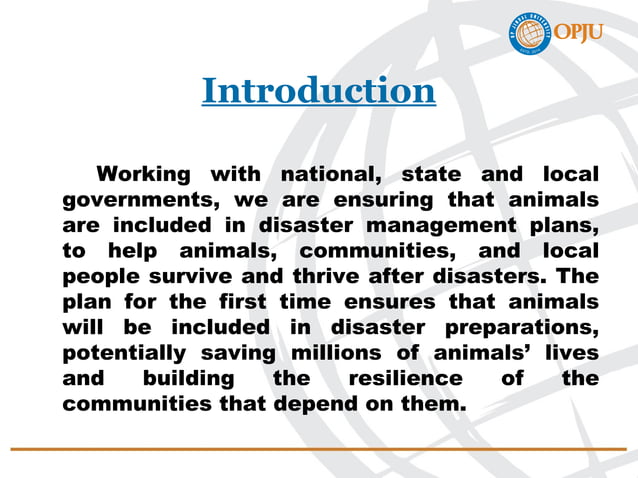 Presentation on animals in disaster | PPT | Disasters