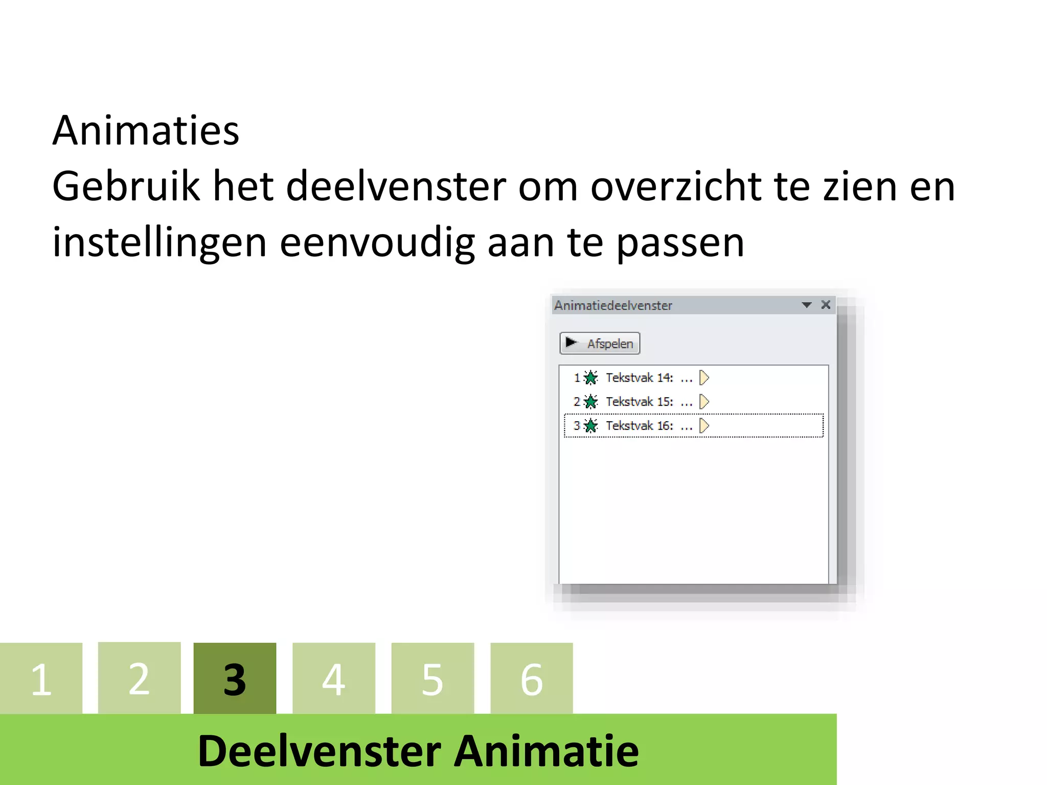 Presentation over animaties en overgangen | PPTX