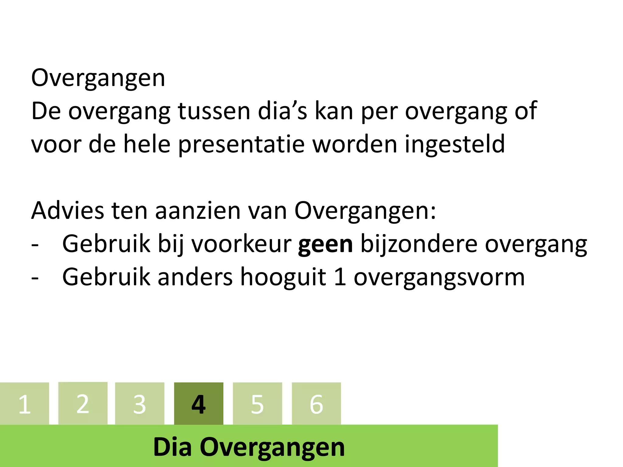 Presentation over animaties en overgangen | PPTX