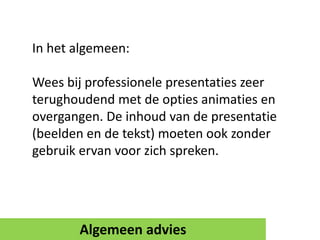 Presentation over animaties en overgangen | PPTX