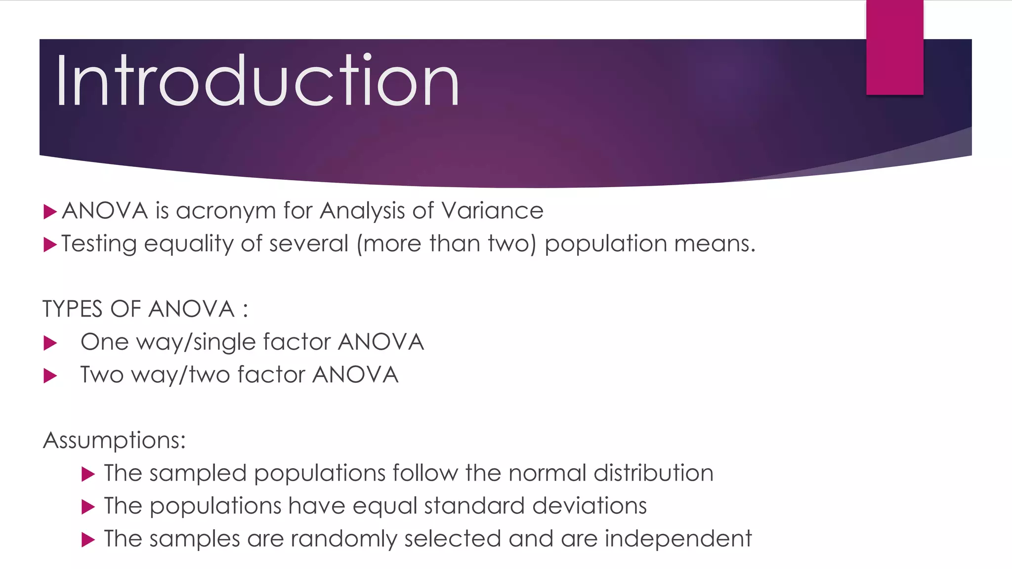 Presentation on ANOVA | PPTX