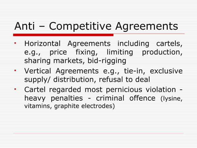 Presentation on anti competition law | PPT | Commodities | Economy