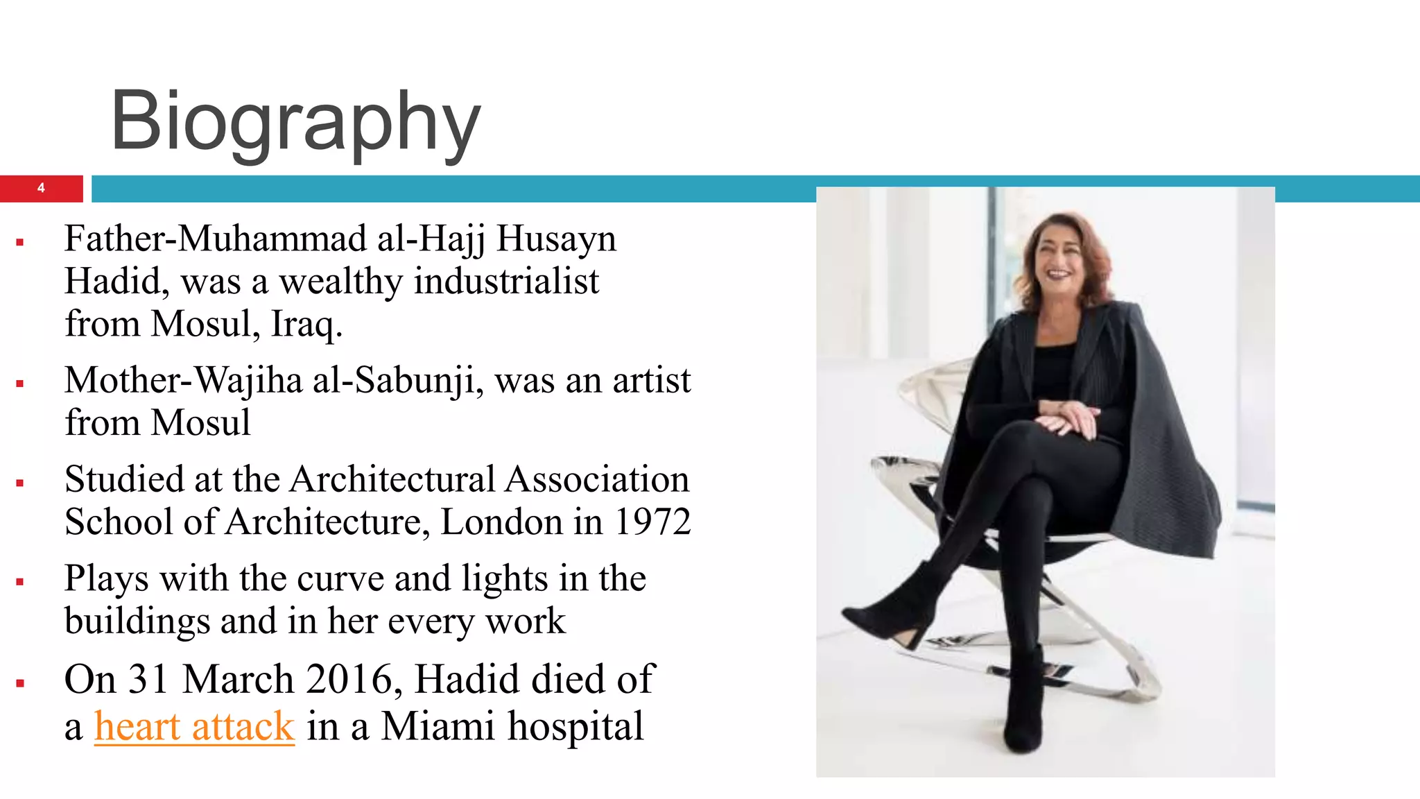 Presentation on architect zaha hadid and her work | PPTX