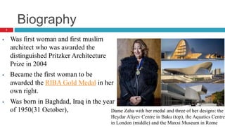 Presentation on architect zaha hadid and her work | PPTX