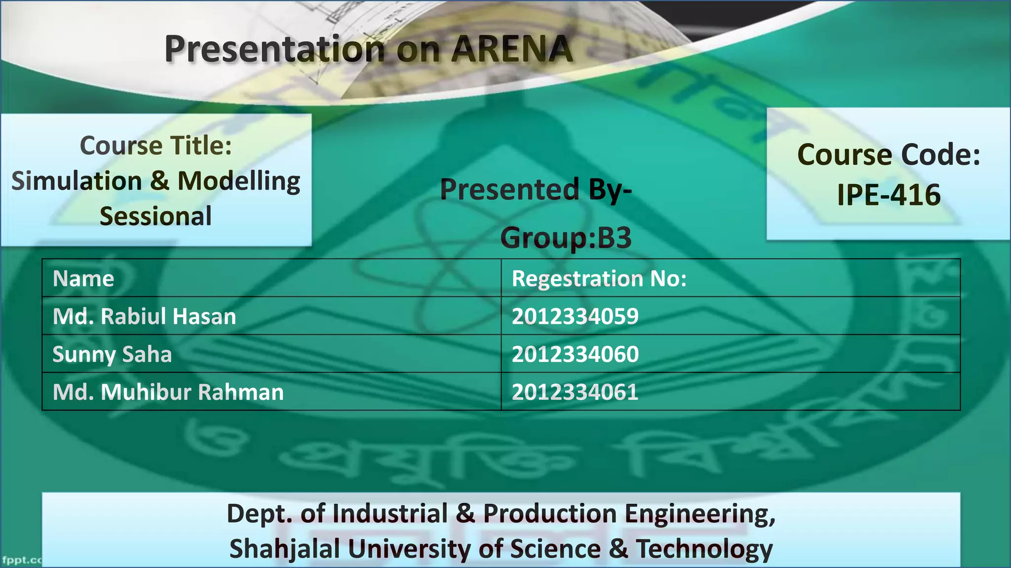 Presentation on arena software | PPT