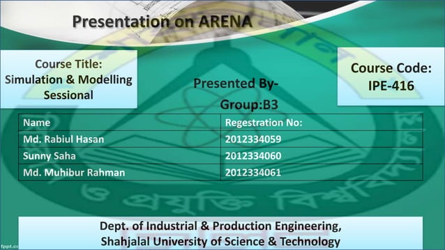 Presentation on arena software | PPT