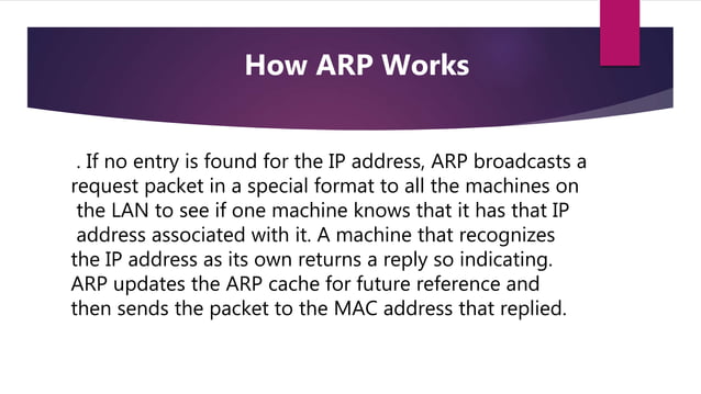 Presentation on arp protocol | PPTX