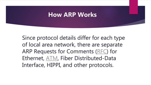 Presentation on arp protocol | PPTX