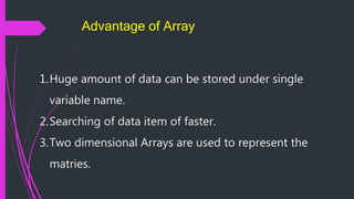 Presentation on array | PPT