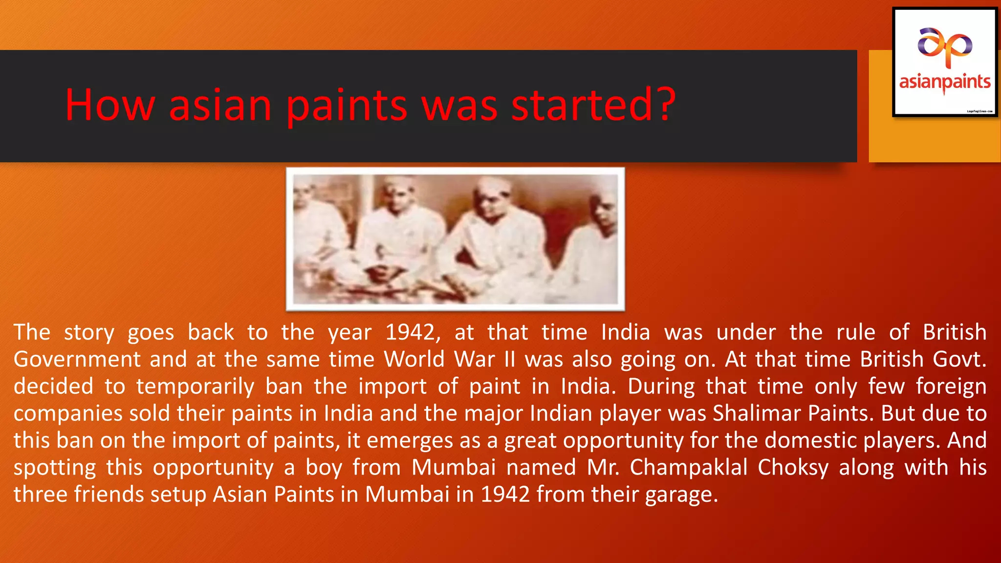 Presentation on asian paints | PPTX