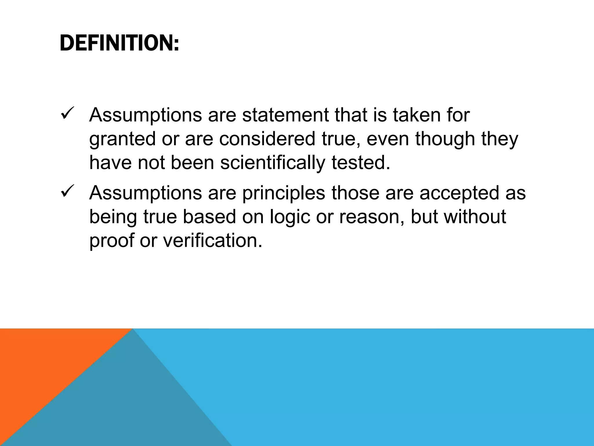 PRESENTATION ON Assumptions.pptx