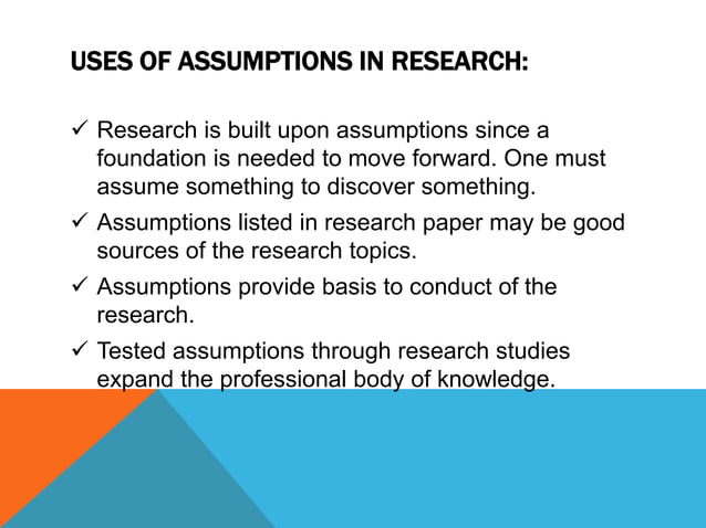 PRESENTATION ON Assumptions.pptx | Science