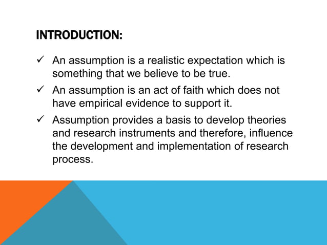 PRESENTATION ON Assumptions.pptx | Science