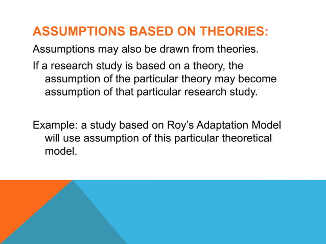 PRESENTATION ON Assumptions.pptx | Science