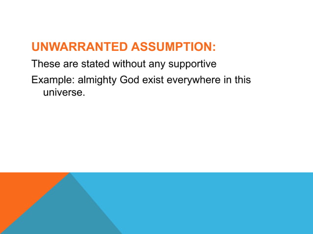 PRESENTATION ON Assumptions.pptx | Science