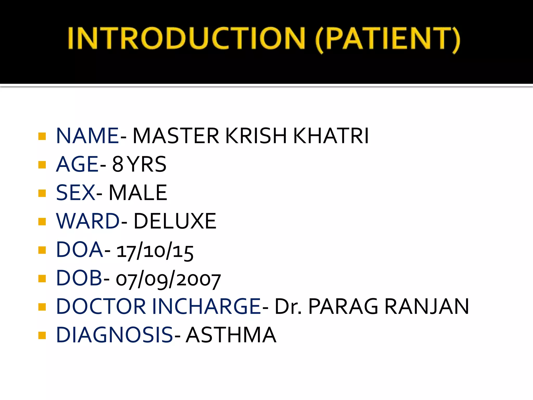 Presentation on asthma | PPTX