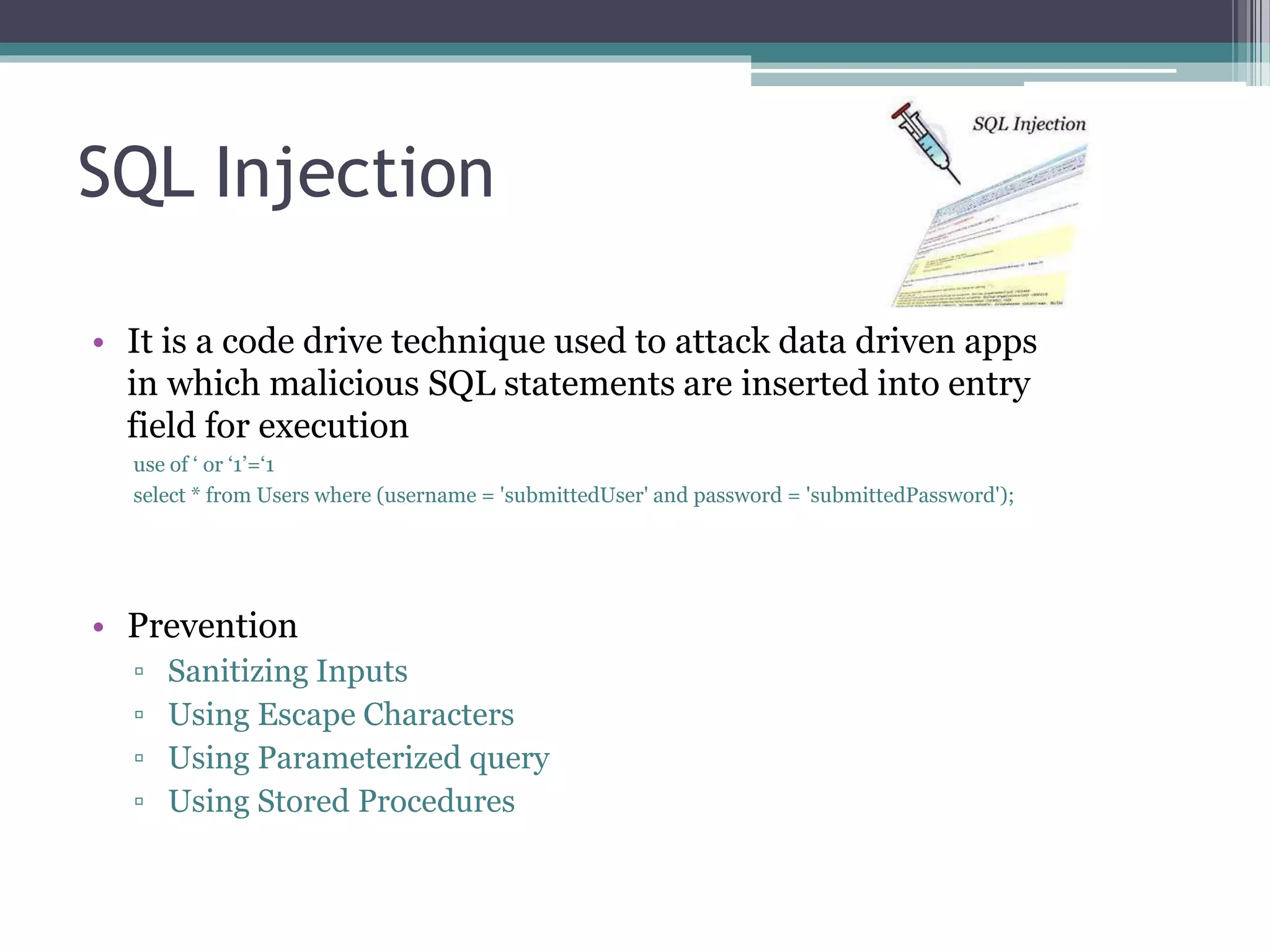Presentation on Web Attacks | PPTX