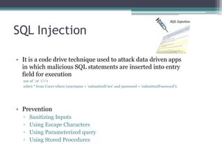 Presentation on Web Attacks | PPTX