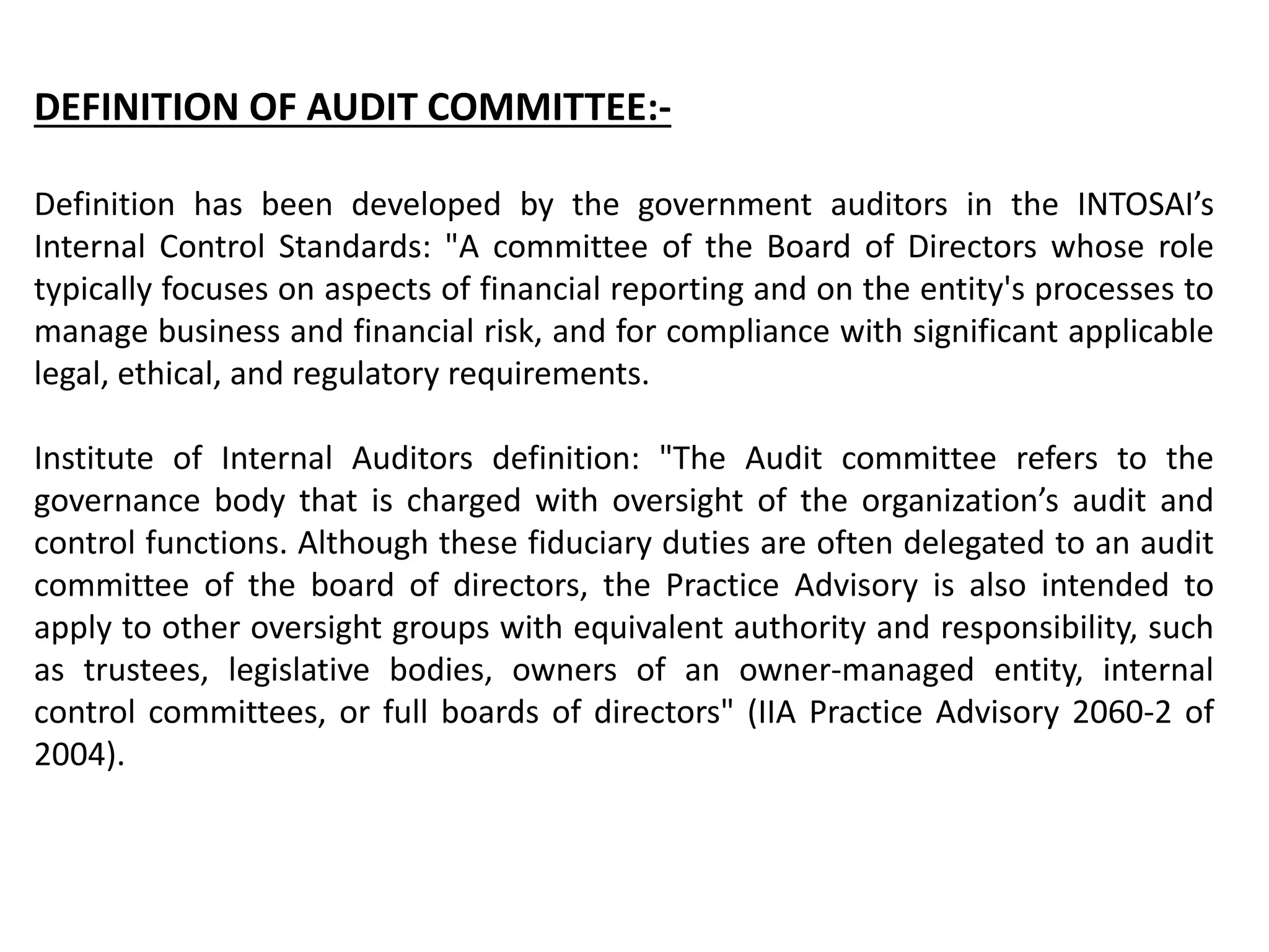 Overview on Audit committee | PPT