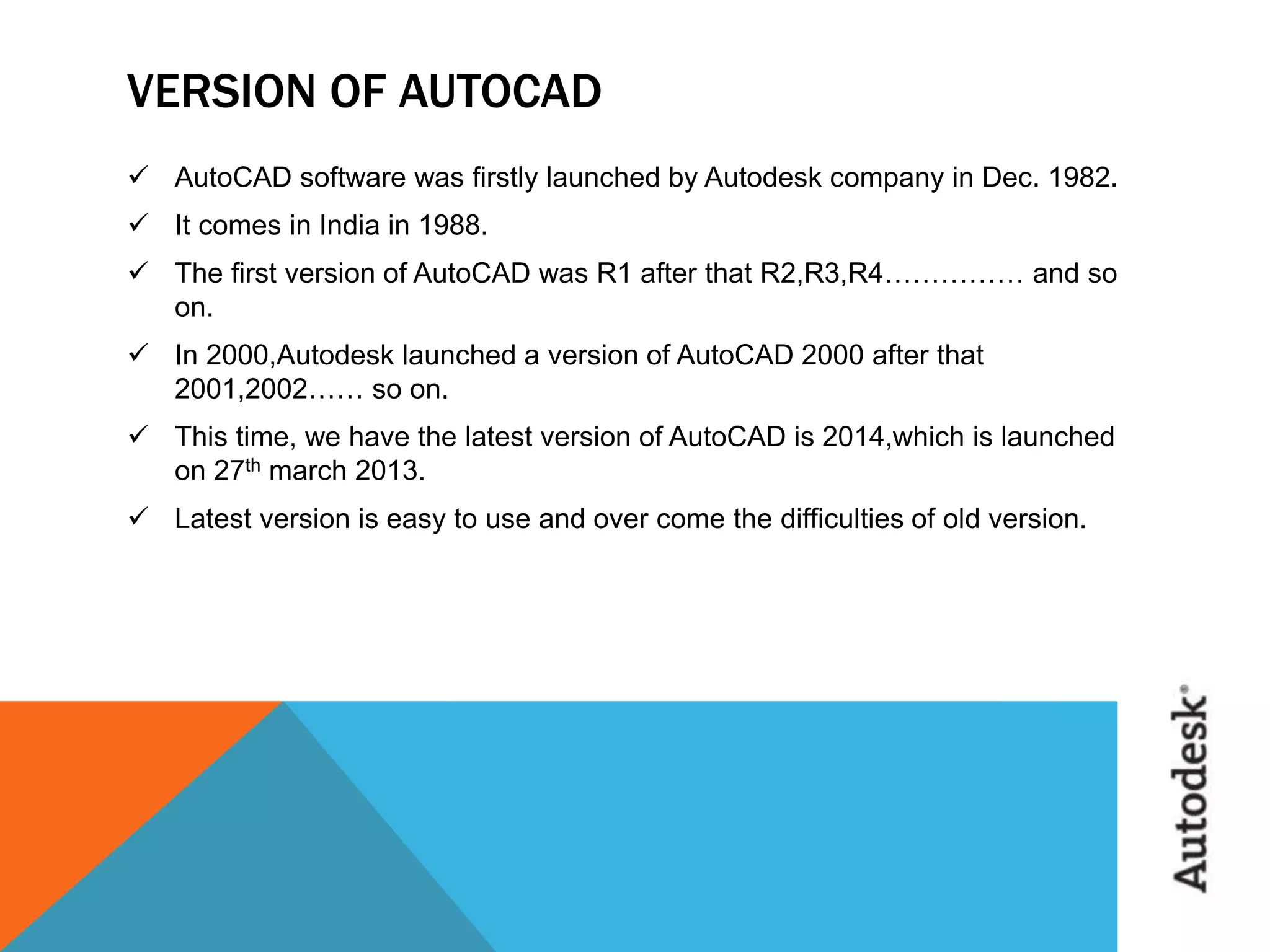 Presentation On Auto Cad | PPTX