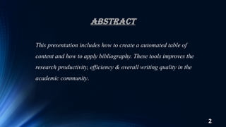 Presentation on automated TOC and bibliography.pptx