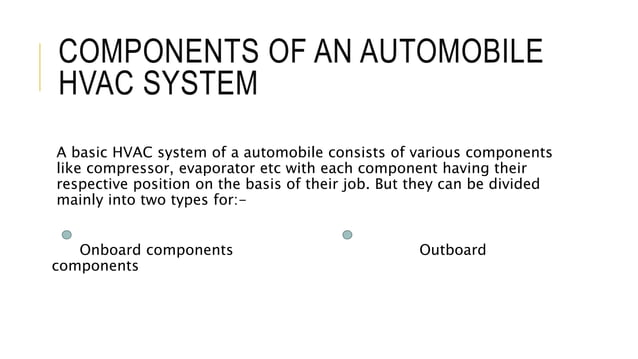 Presentation on automobile hvac system | PPTX