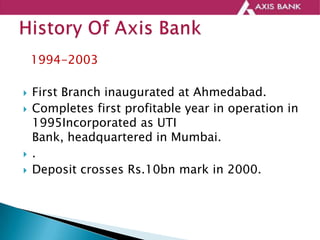 Presentation on axis bank | PPTX