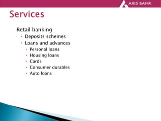Presentation on axis bank | PPTX