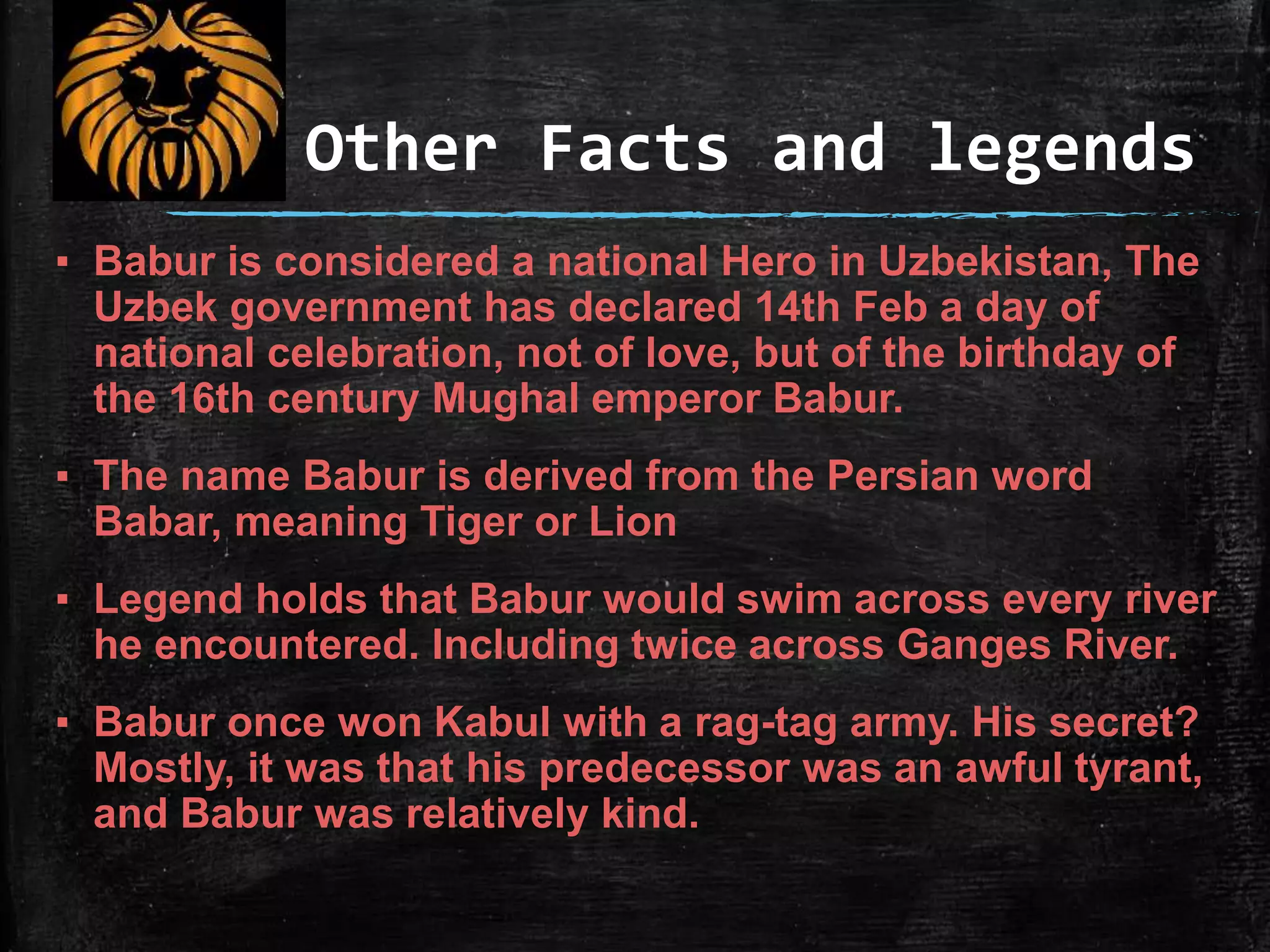 Presentation on babur by aum bokhare | PPTX