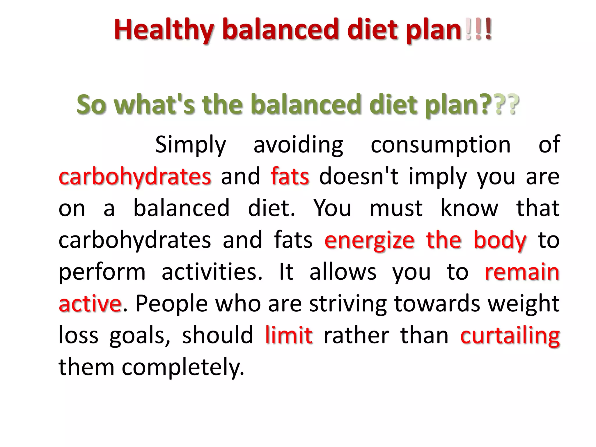 Presentation on balanced diet | PPTX