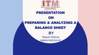 Analyzing and Preparing Balance Sheets | PPT