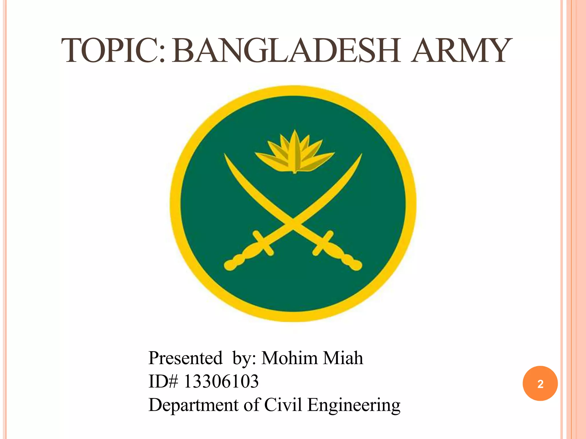 Presentation on Bangladesh Army | PPTX