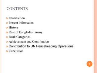 Presentation on Bangladesh Army | PPTX