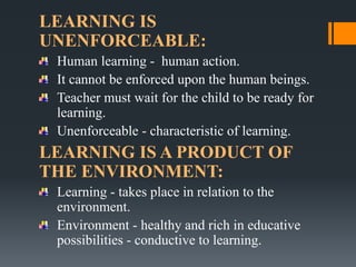 Presentation on Basic principles of learning and their implications | PDF