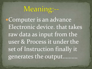 Presentation on basics of computer | PPTX | Consumer Electronics ...