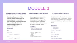 Presentation on basics of python | PPT