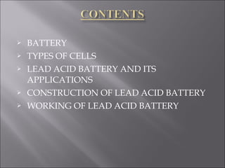 Presentation on battery | PPT