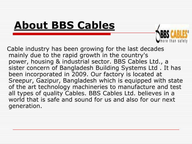 Presentation on bbs cable powerpoint | PPT