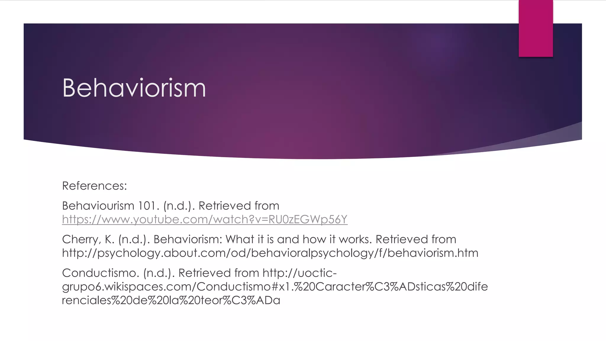 Presentation on behaviorism | PDF