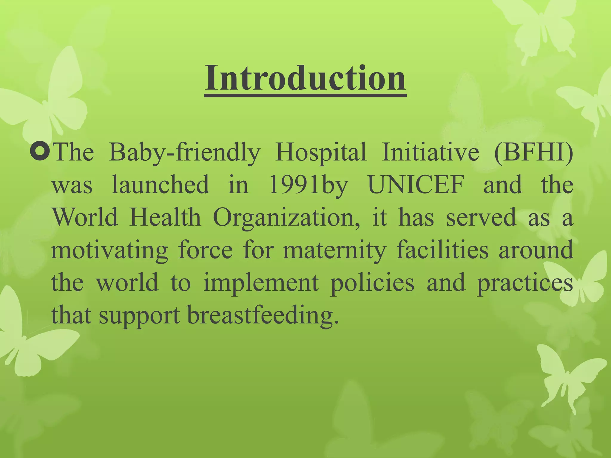 Presentation on Baby friendly hospital initiative | PPTX