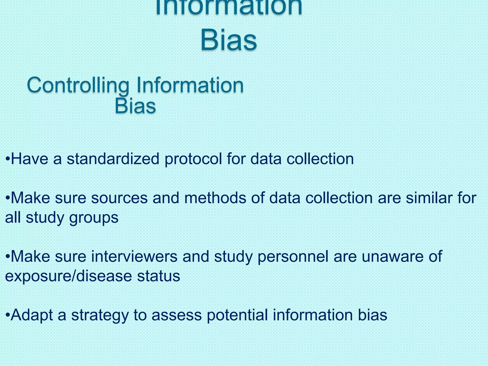 Presentation on bias and confouinding | PPTX