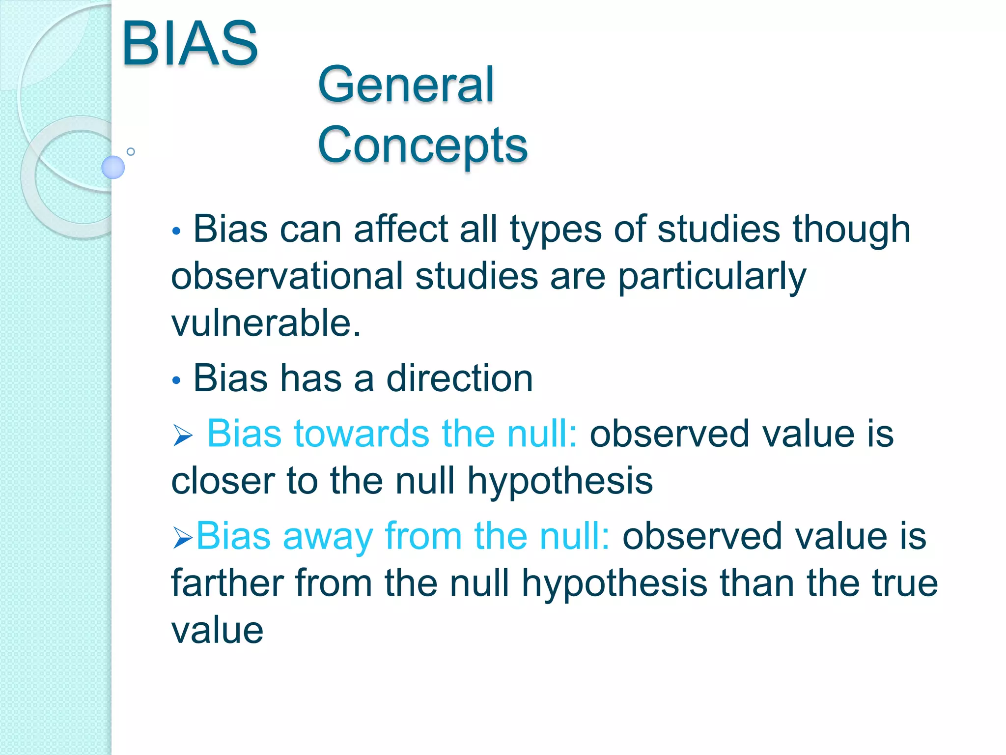 Presentation on bias and confouinding | PPTX