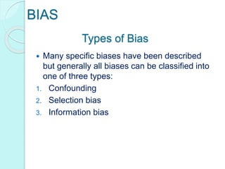 Presentation on bias and confouinding | PPTX